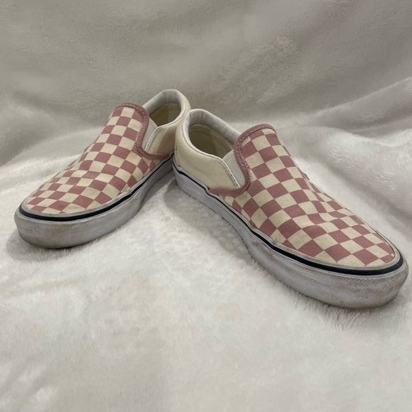 Vans | Shoes | Rose Checkered Slip On Vans | Poshmark